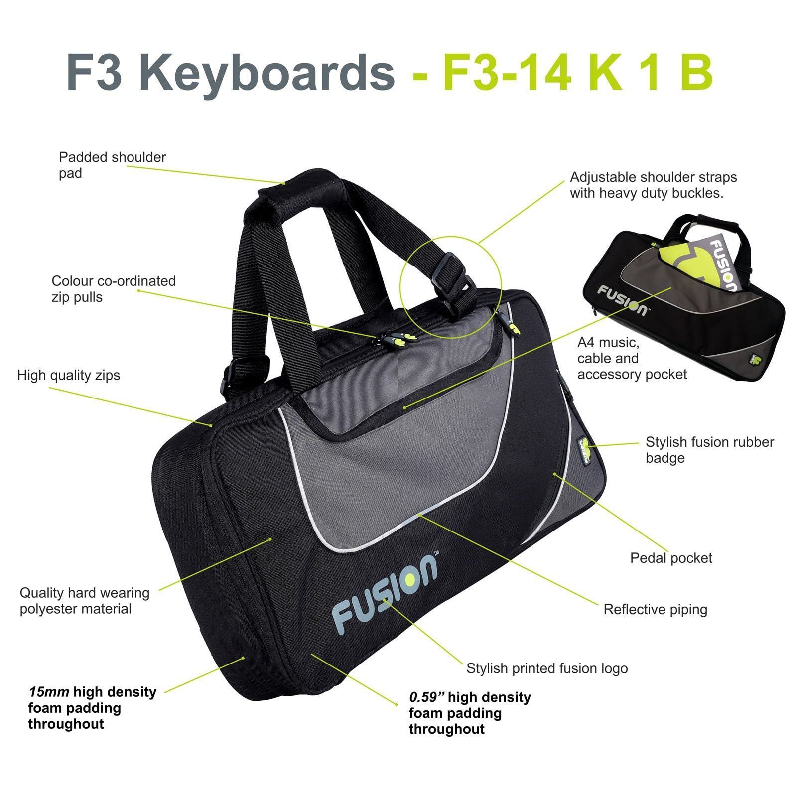 Keyboard 25-49 key Gig Bag | Keyboard 25-49 key Case | Fusion Bags ...